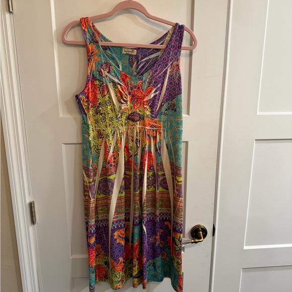 ONE WORLD | Dresses | One World Multicolor Sleeveless Midi Dress | Poshmark